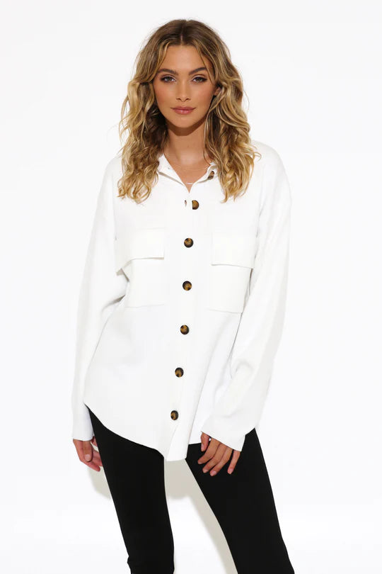 MADISON THE LABEL | Darla Knitted Shirt | White – Trent Severn Supply ...
