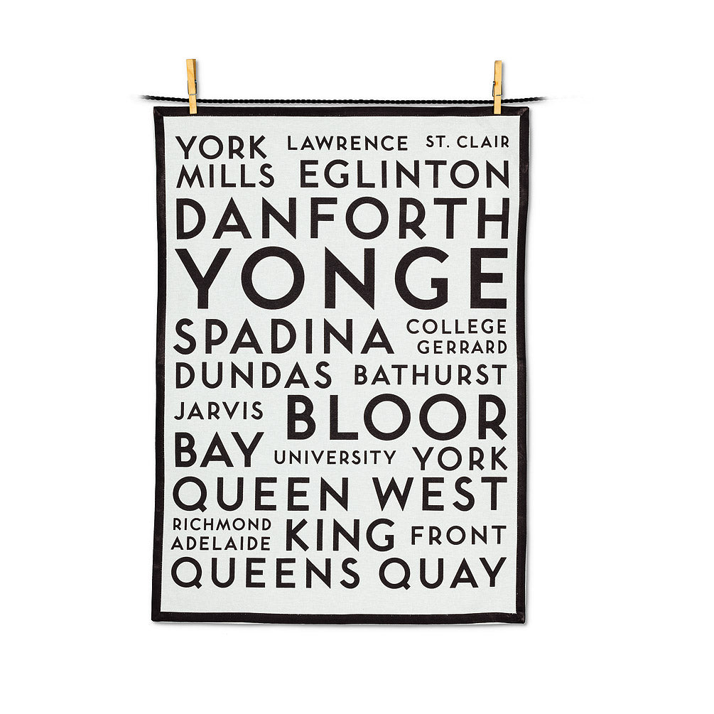Toronto Street Names Tea Towel – Trent Severn Supply Company